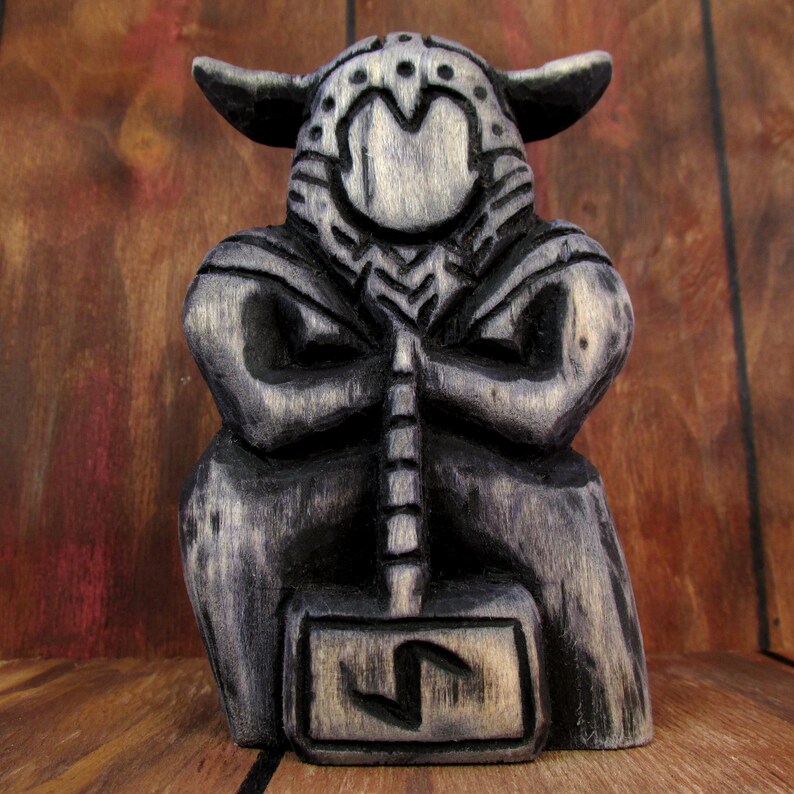 Thor statue Mjolnir Thor hammer Helmet | Etsy