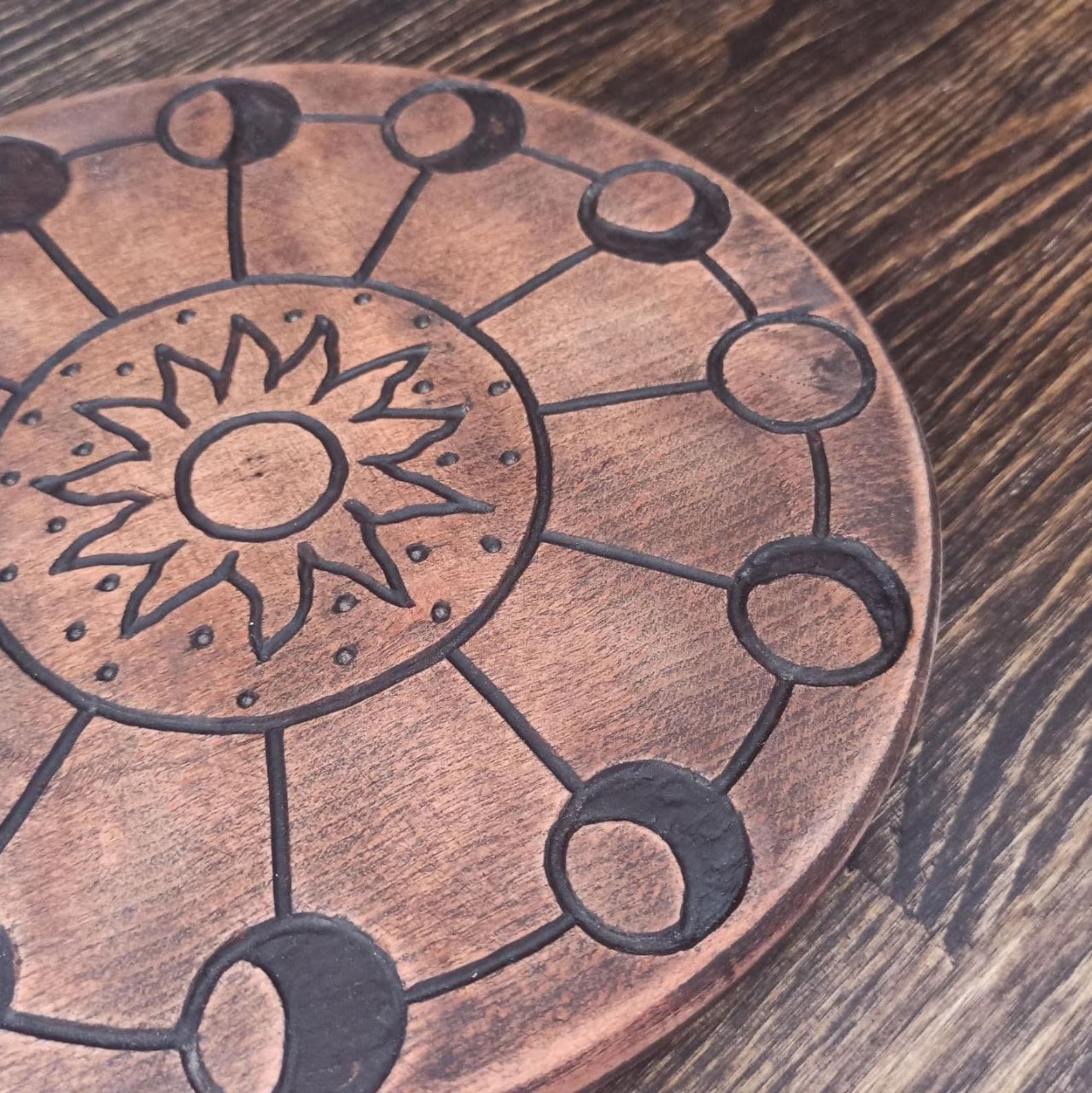 Crystal Grid Altar Board Moon Phase Plate Tile Wiccan Decor - Etsy