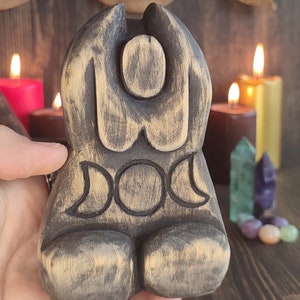 Triple Moon Goddess Phase Art Yggdrasil Celestial Figurine Statue ...