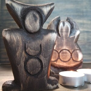 Horned God + Goddess Statue | Cernunnos Triple Moon Moon Phase Art ...