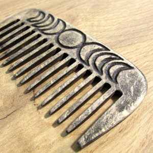Wooden Comb Triple Moon SPARSE Moon Phase Art Moon Phases Hair Comb ...