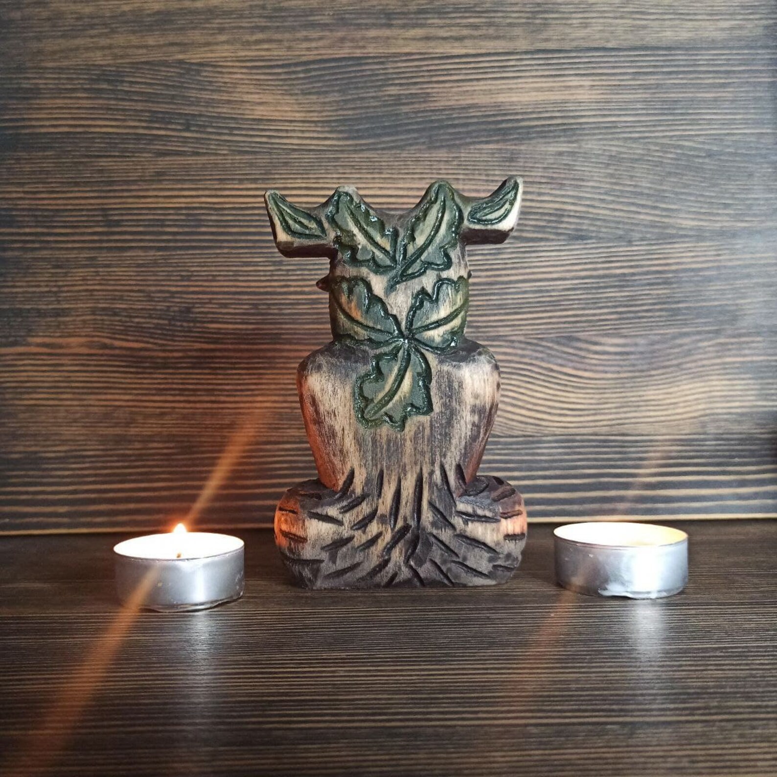 Cernunnos Statue Green Man Horned God Pan Herne the Hunter - Etsy
