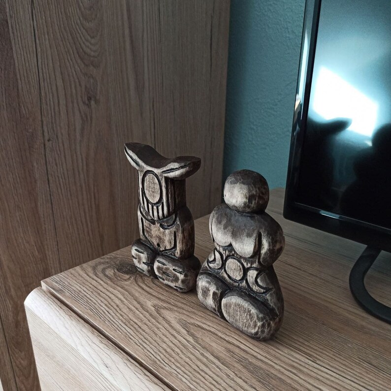 Cernunnos Goddess Statue Horned God Triple Moon Moon Phase | Etsy