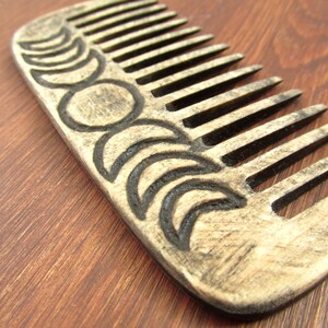 Wooden Comb Triple Moon SPARSE Moon Phase Art Moon Phases Hair Comb ...