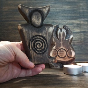 Horned God + Goddess Statue | Cernunnos Triple Moon Moon Phase Art ...
