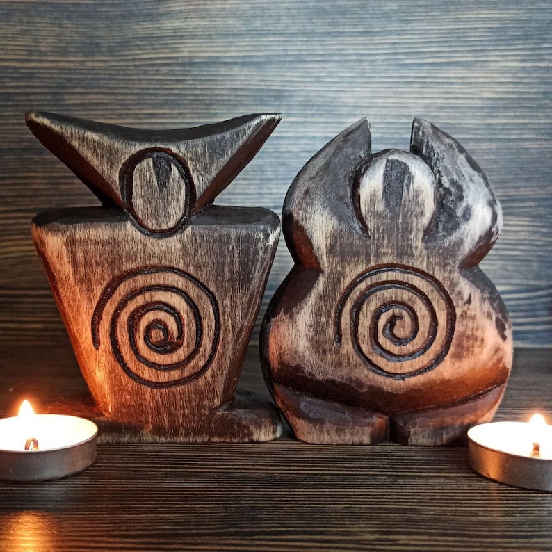 Goddess Statue Horned God Cernunnos Triple Moon Moon Phase - Etsy