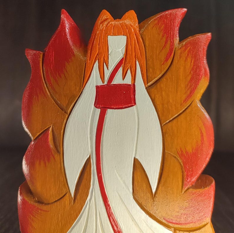 Kitsune Fox Spirit Japanese Yokai Protector Mystical Nine-tailed Fox ...