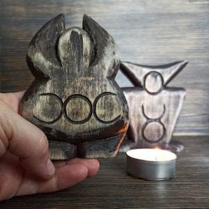 Goddess Statue + Horned God | Cernunnos Triple Moon Moon Phase Art ...