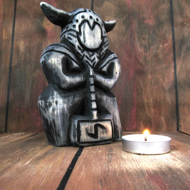 Thor statue Mjolnir Thor hammer Helmet | Etsy