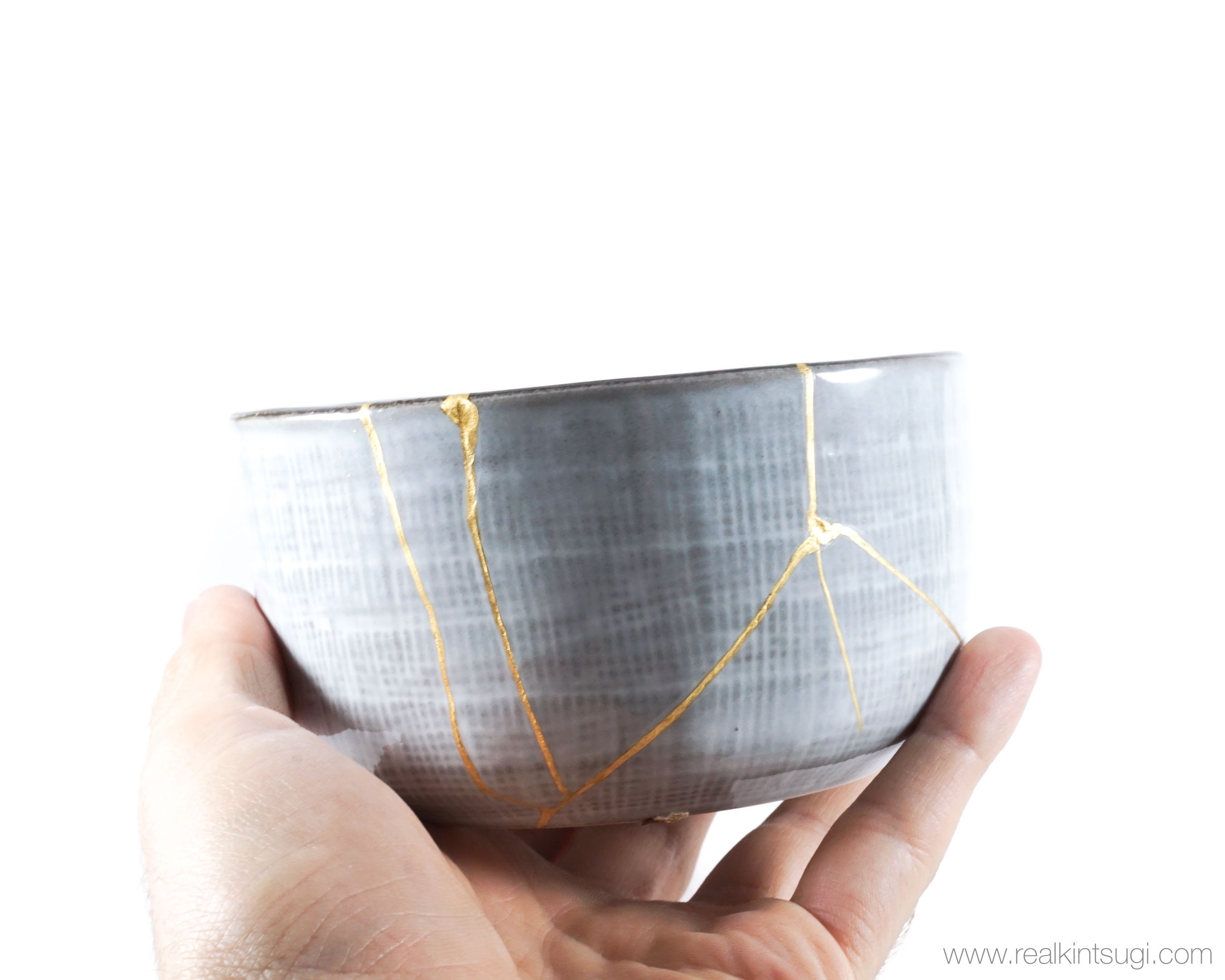 Kintsugi Japanese Gold Restoration Bowl Gray Wabi Sabi Bowl - Etsy