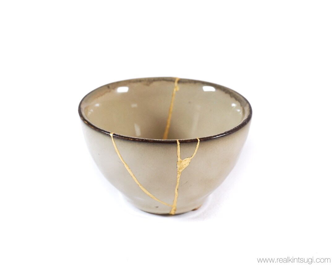 Kintsugi Wabi Sabi Bowl Modern Ceramic Repaired With Gold Japanese Kintsukuroi Technique - Etsy