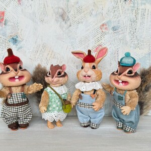 Rabbit Wearing Light Blue Overalls , Rabbit Ponpe - Etsy