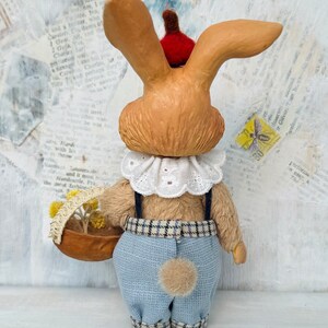 Rabbit Wearing Light Blue Overalls , Rabbit Ponpe - Etsy