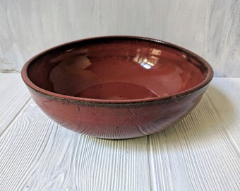 Red ceramic bowl | Etsy