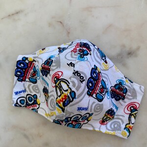 Boys Face Mask 100% Cotton Elastic Washable Reusable Reversible Many ...