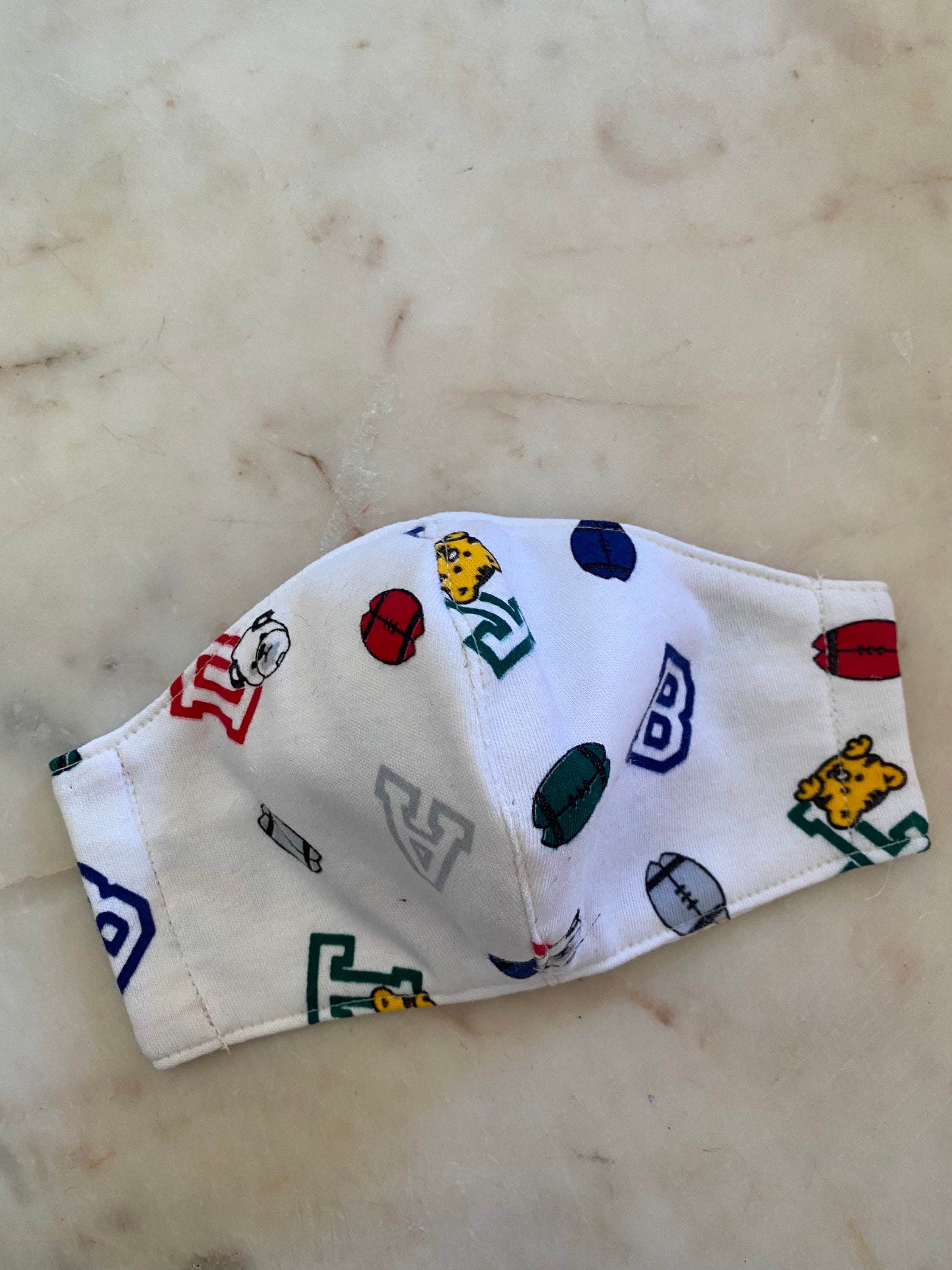 Boys Face Mask 100% Cotton Elastic Washable Reusable Reversible Many ...