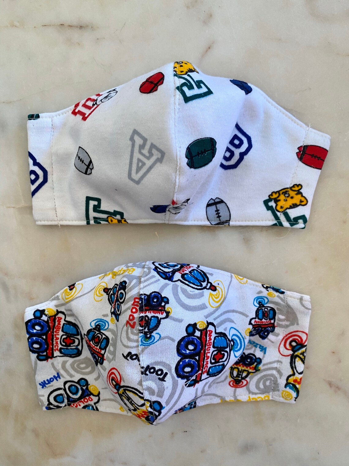 Boys Face Mask 100% Cotton Elastic Washable Reusable Reversible Many ...