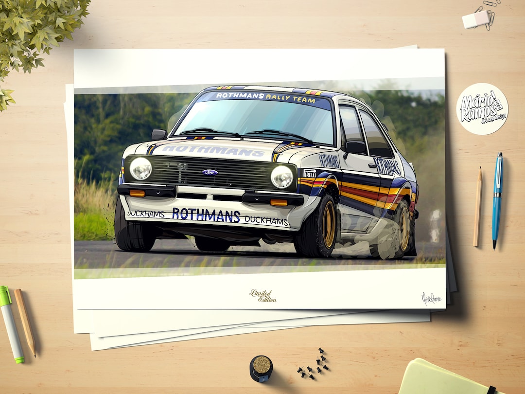 Limited Edition Ford Escort MK2 Poster-drawing - Etsy
