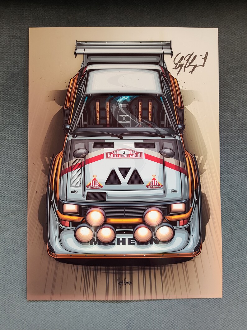 Stig Blomqvist Signed Drawing Audi Quattro S1 E2 Group B - Etsy