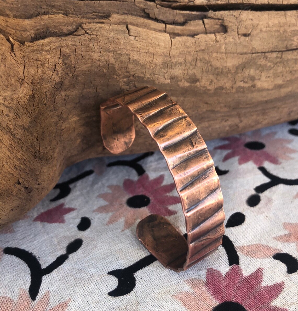 Handmade Textured Copper Cuff - Etsy