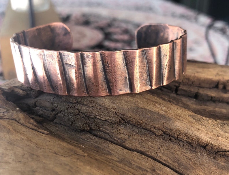 Handmade Textured Copper Cuff - Etsy