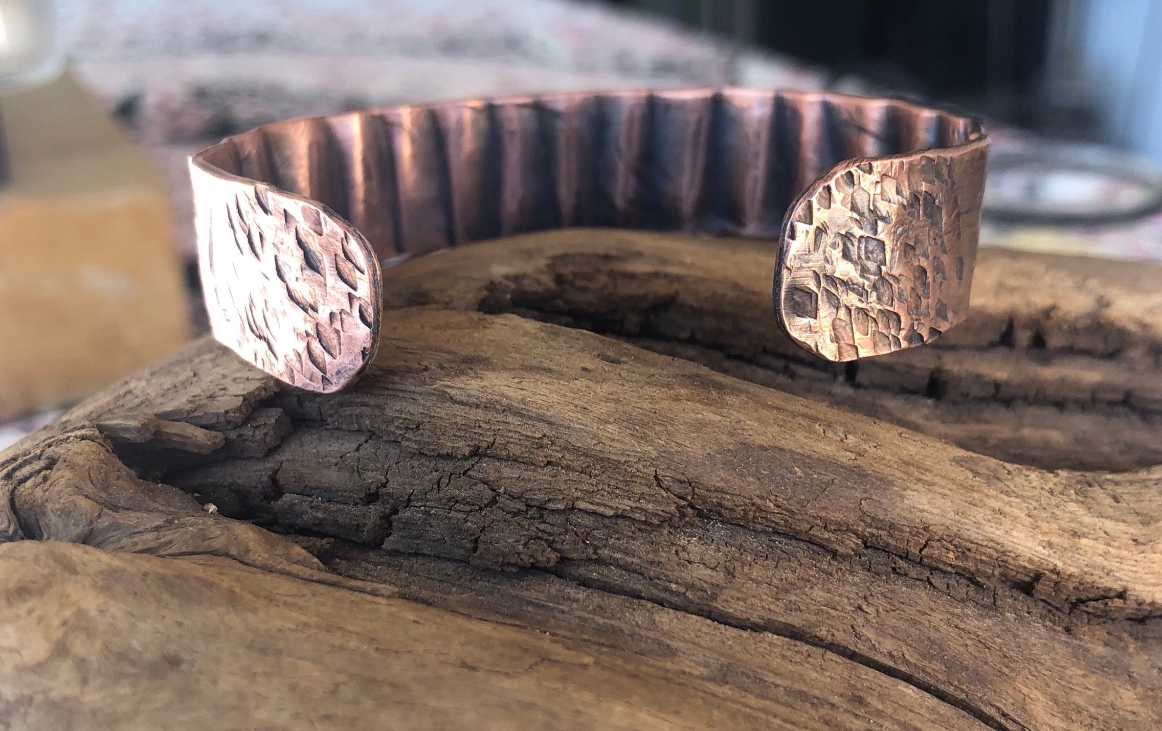 Handmade Textured Copper Cuff - Etsy