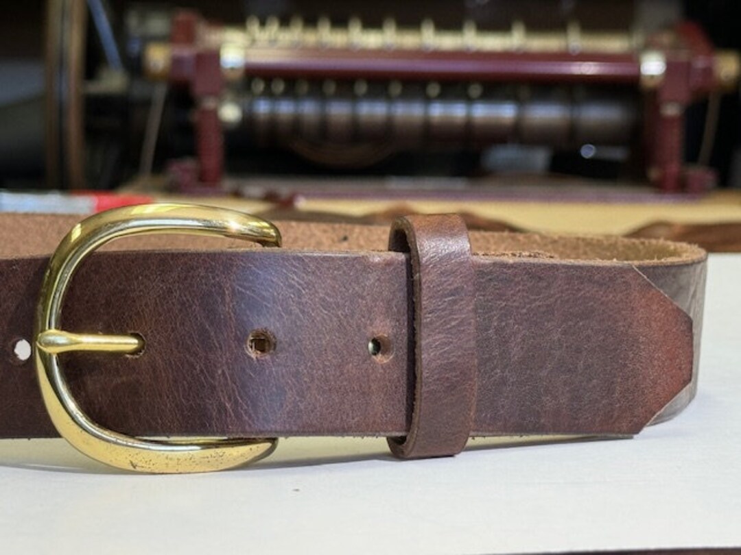 Horween Derby Brown Full Grain Leather Belt, 1 1/2 Inches Wide - Etsy