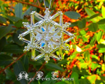 Beading Pattern Beading Tutorial Beading Crystal Snowflake | Etsy