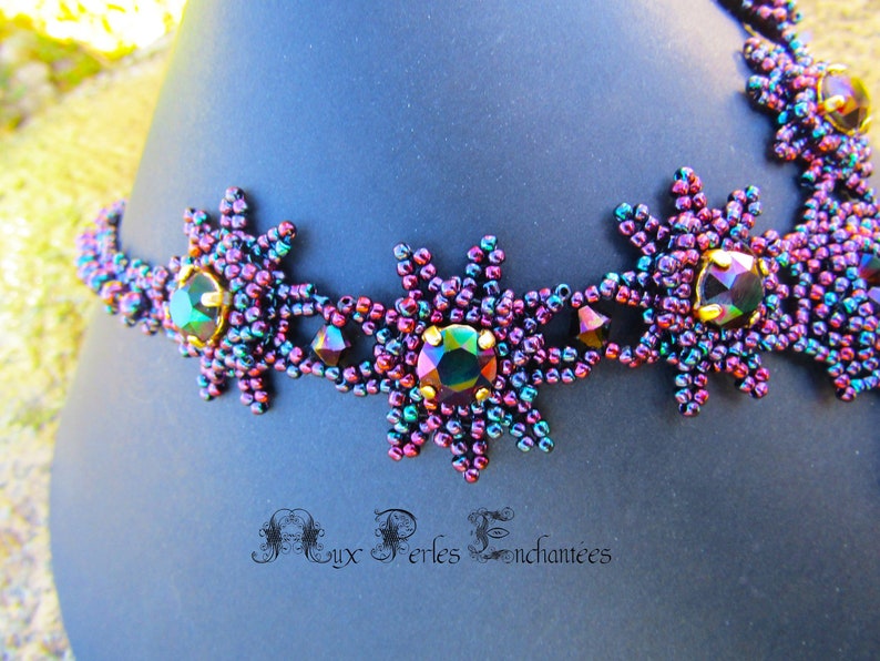 Beading pattern beading tutorial beaded Rainbow Dark | Etsy