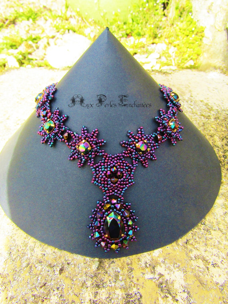 Beading pattern beading tutorial beaded Rainbow Dark | Etsy