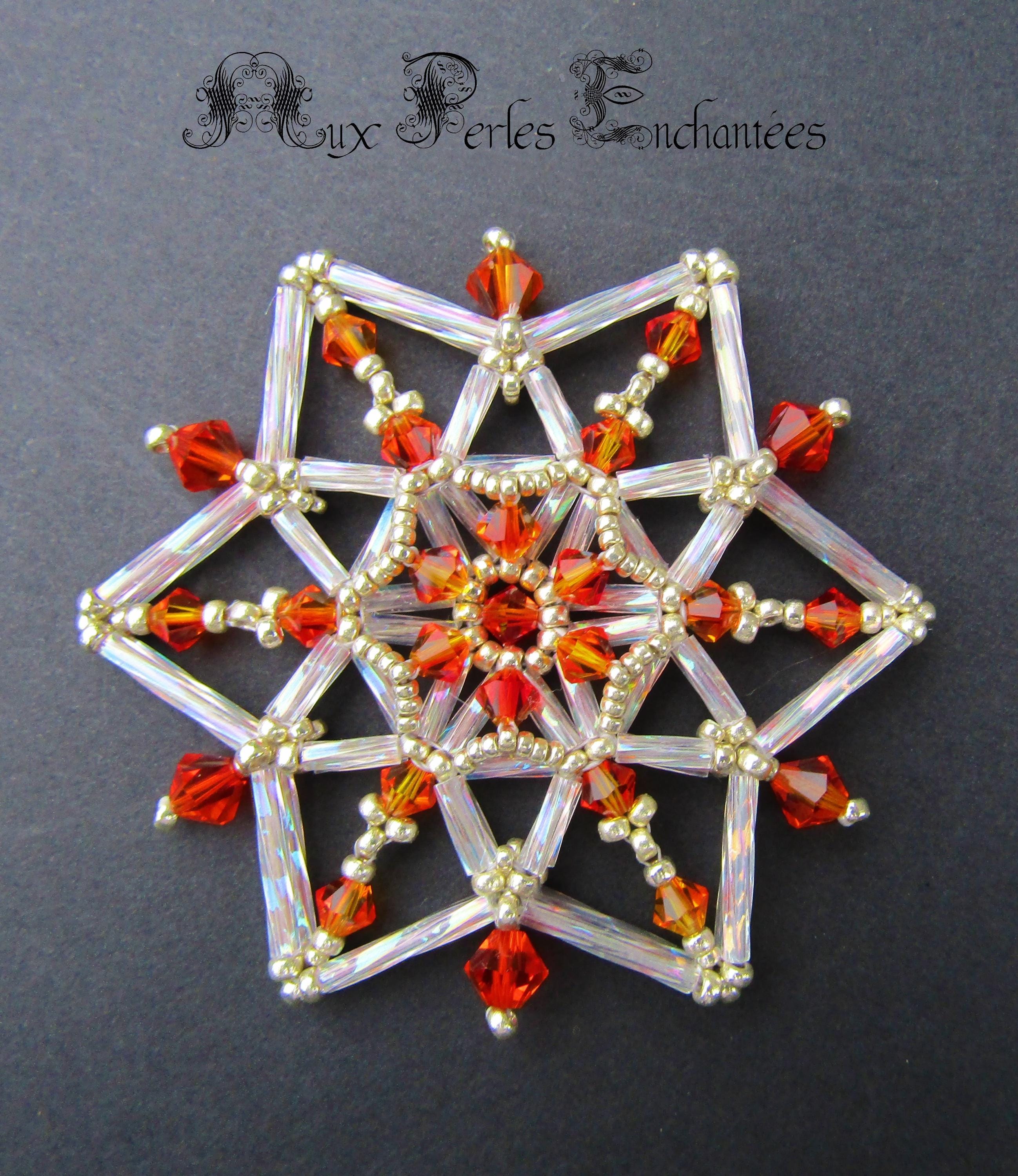 Beading Pattern, Beading Tutorial, Beading Crystal Snowflake, Beadwork ...