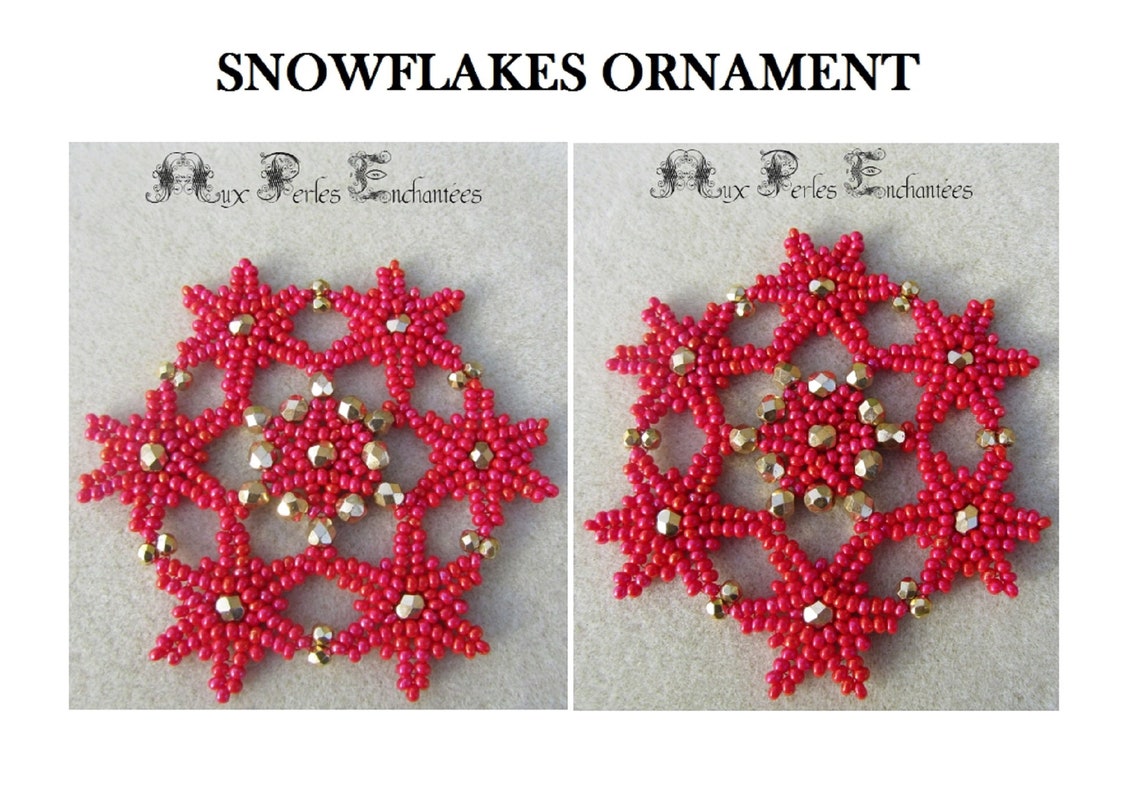 Beading Pattern Beading Tutorial Beading Snowflake Ornament - Etsy