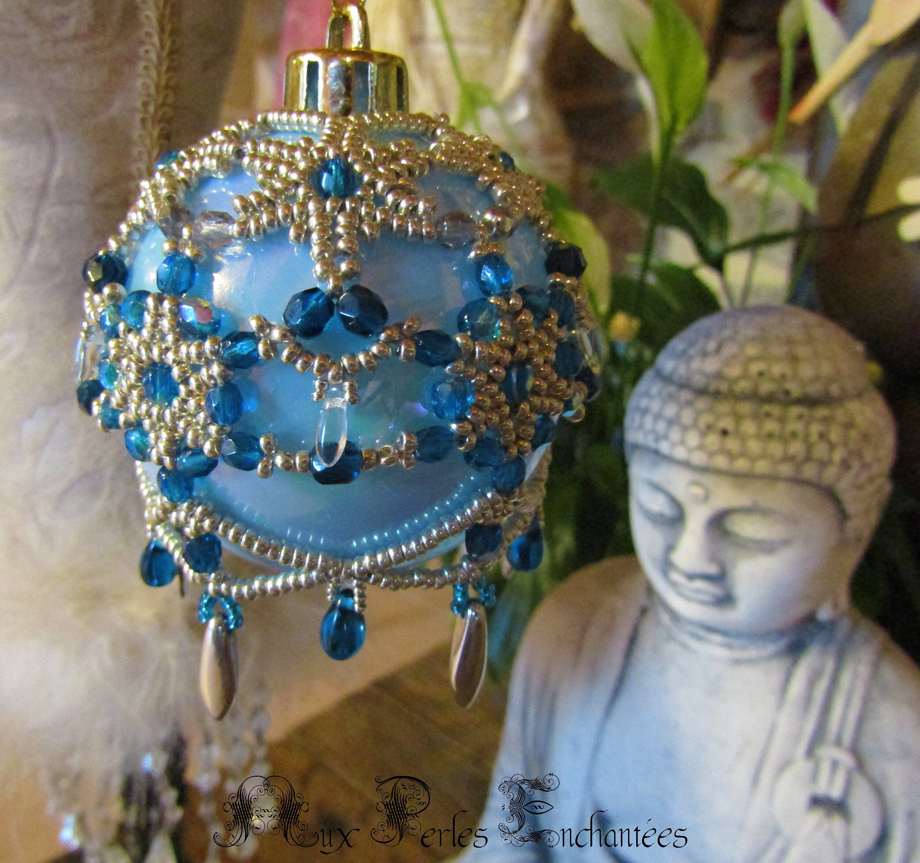 Beading Pattern, Beading Tutorial, Beading Snowflake Ornament Cover ...