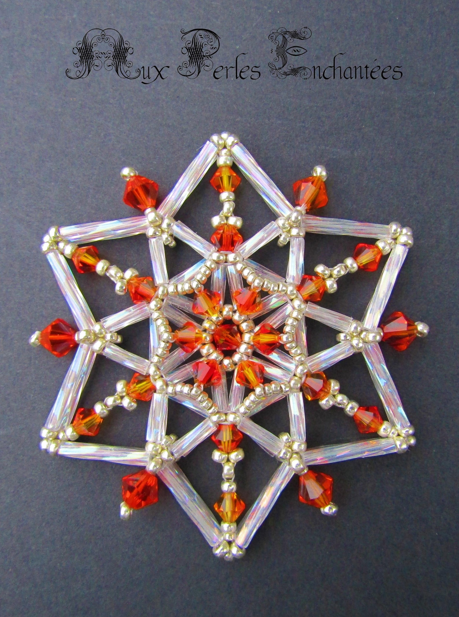 Beading Pattern, Beading Tutorial, Beading Crystal Snowflake, Beadwork ...