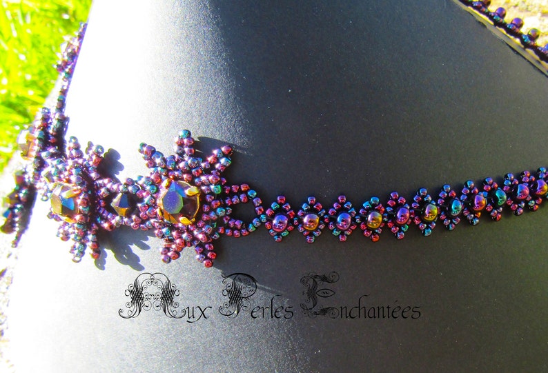 Beading pattern beading tutorial beaded Rainbow Dark | Etsy