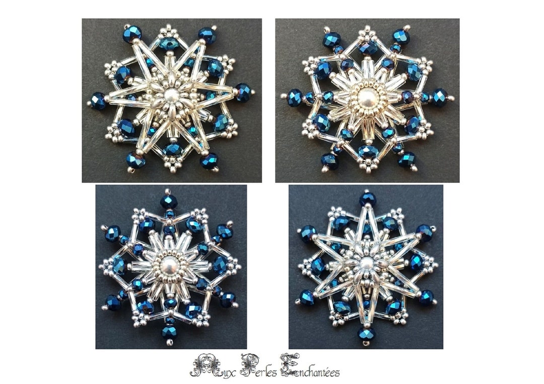 Beading Pattern, Beading Tutorial, Beading Silver Snowflake Tutorial ...