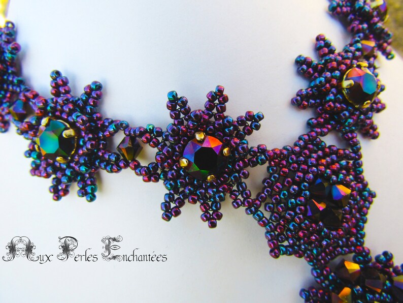 Beading pattern beading tutorial beaded Rainbow Dark | Etsy