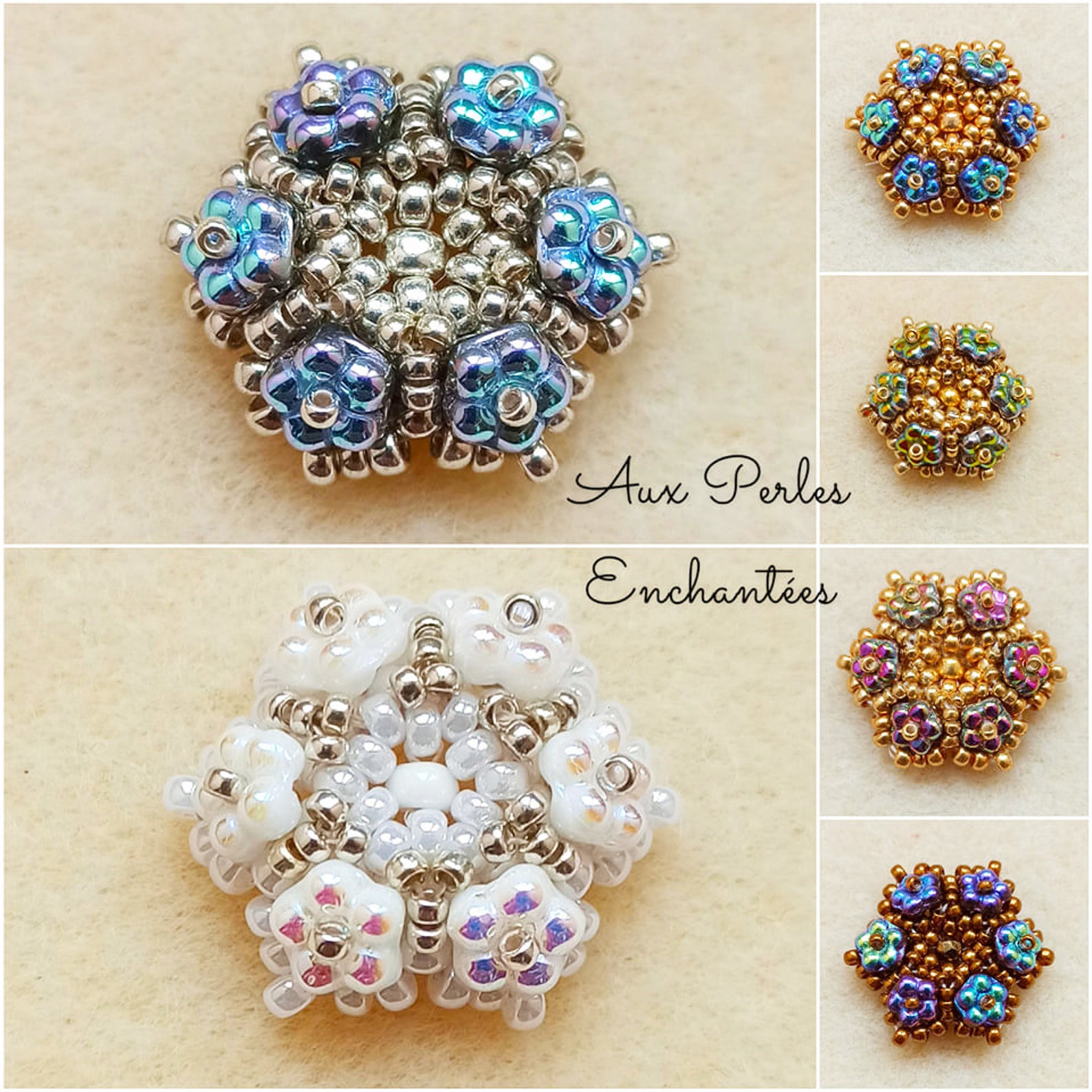 Beading Pattern, Beading Tutorial, Beading Forget Me Not Flowers ...