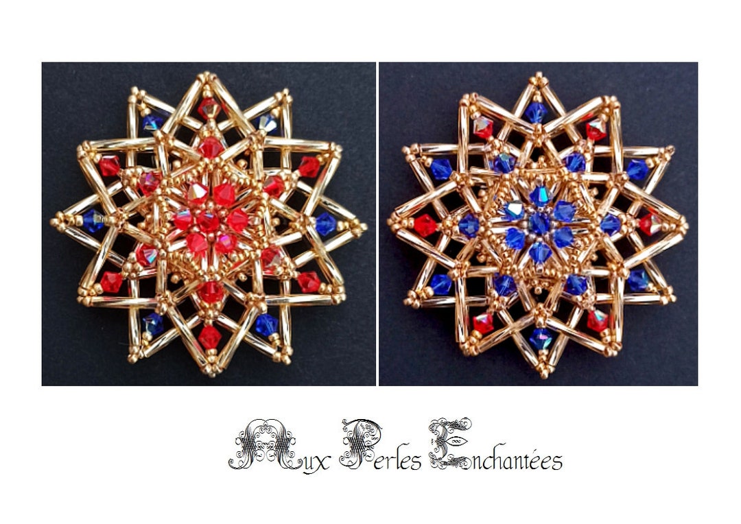 Beading Pattern, Beading Tutorial, Beading Instructions, Red and Blue ...