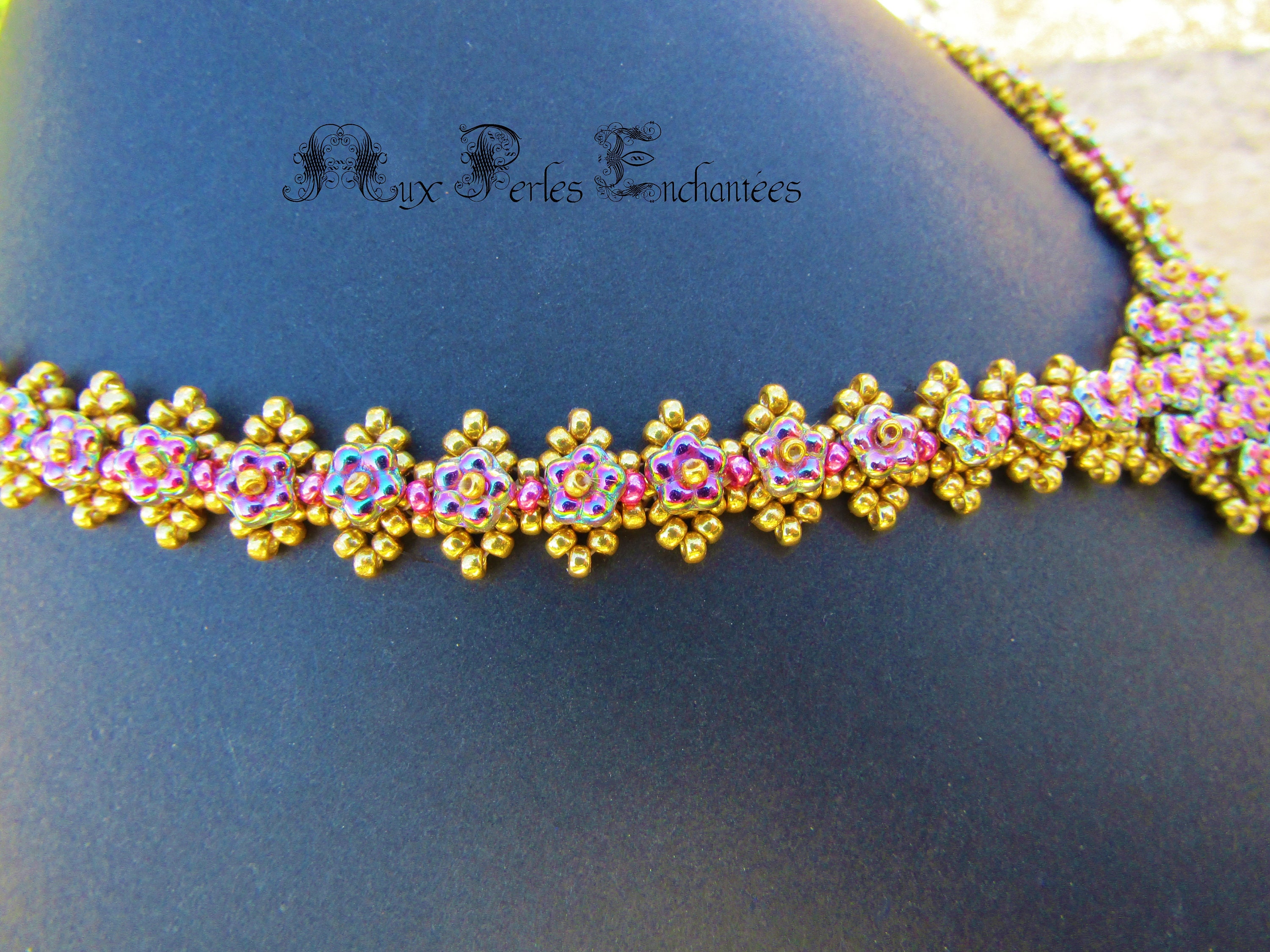Beading Pattern, Beading Tutorial, Beaded Necklace, Beaded Forget Me ...