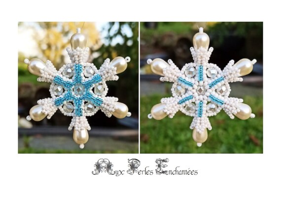 Beading Pattern Beading Tutorial Beading Drops Snowflake - Etsy