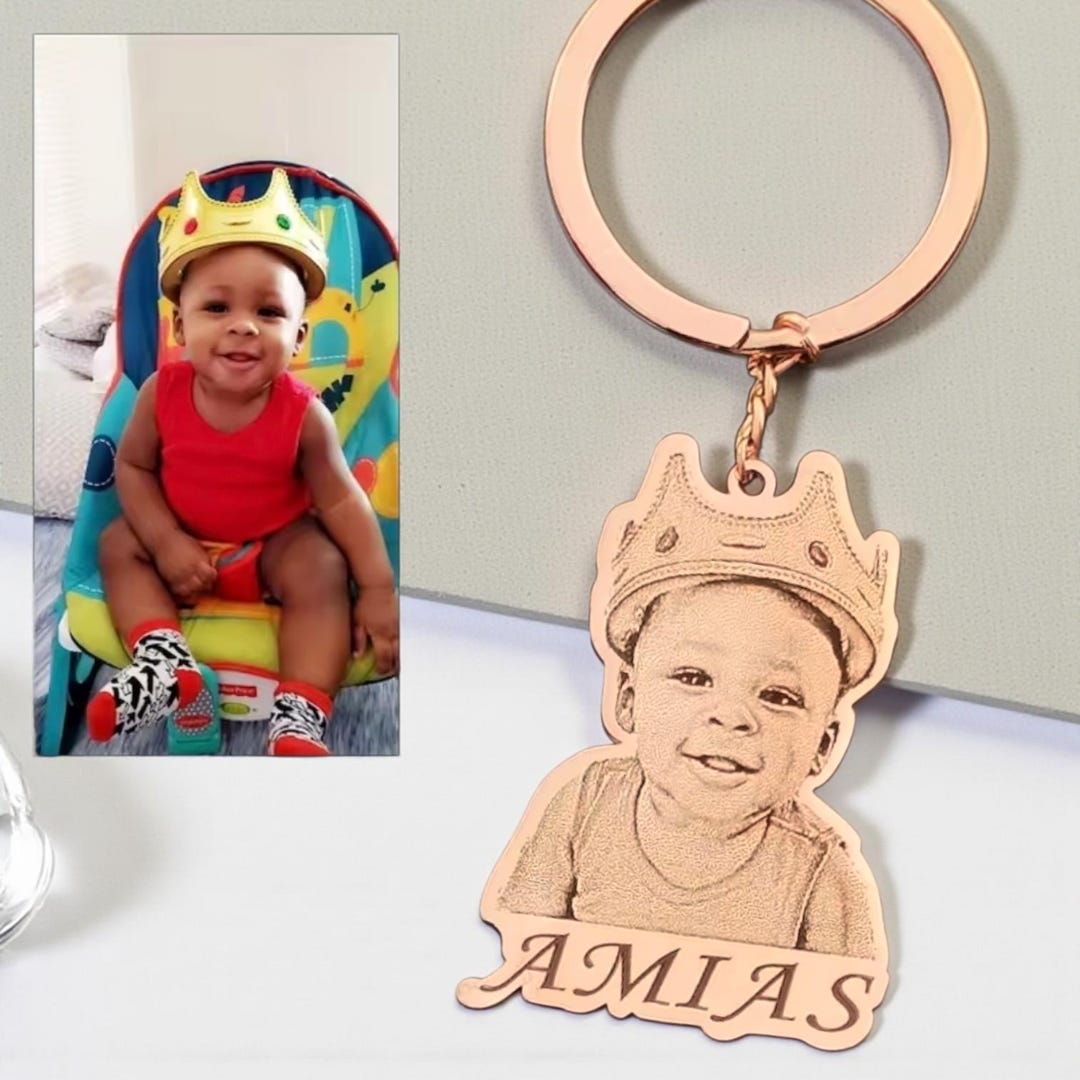 Actual Photo Laser Cut Keyring, From Any Photo. Memorial Gift, Family ...