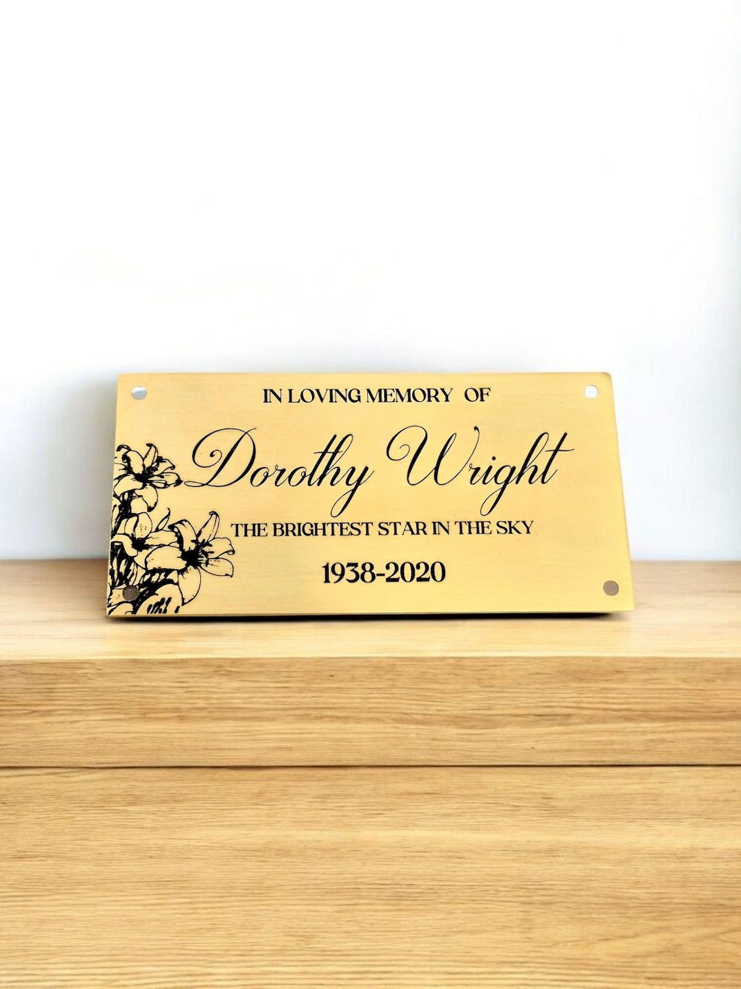Custom Brass Memorial Plaque – Personalised Engraving | Brushed or ...