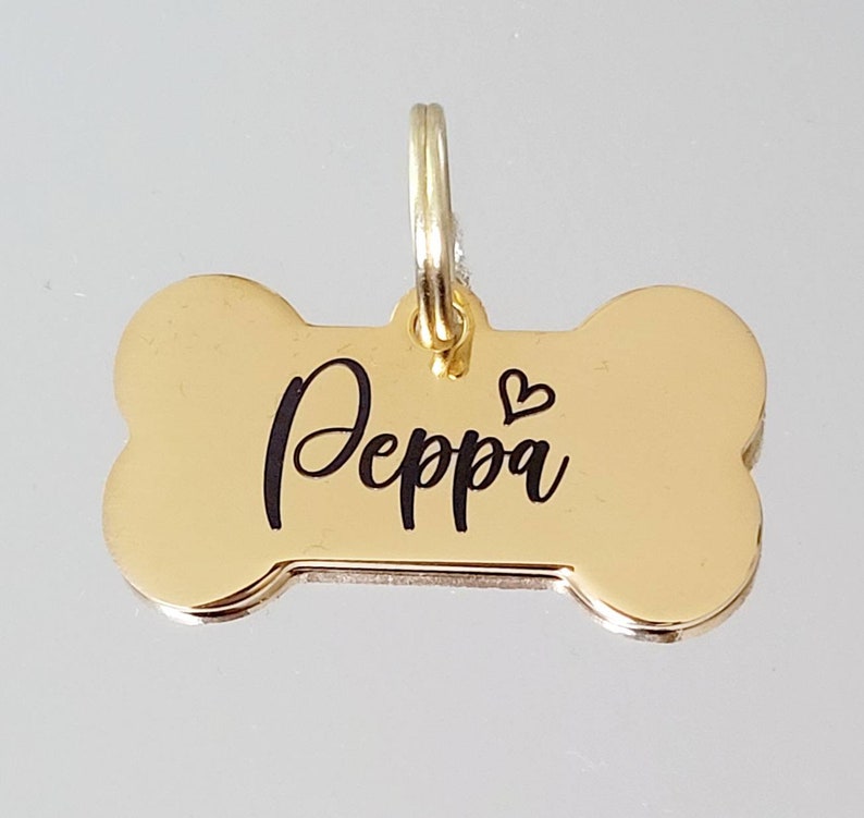Bone Pet Tags Engraved Available in Silver Gold Rose Gold - Etsy UK