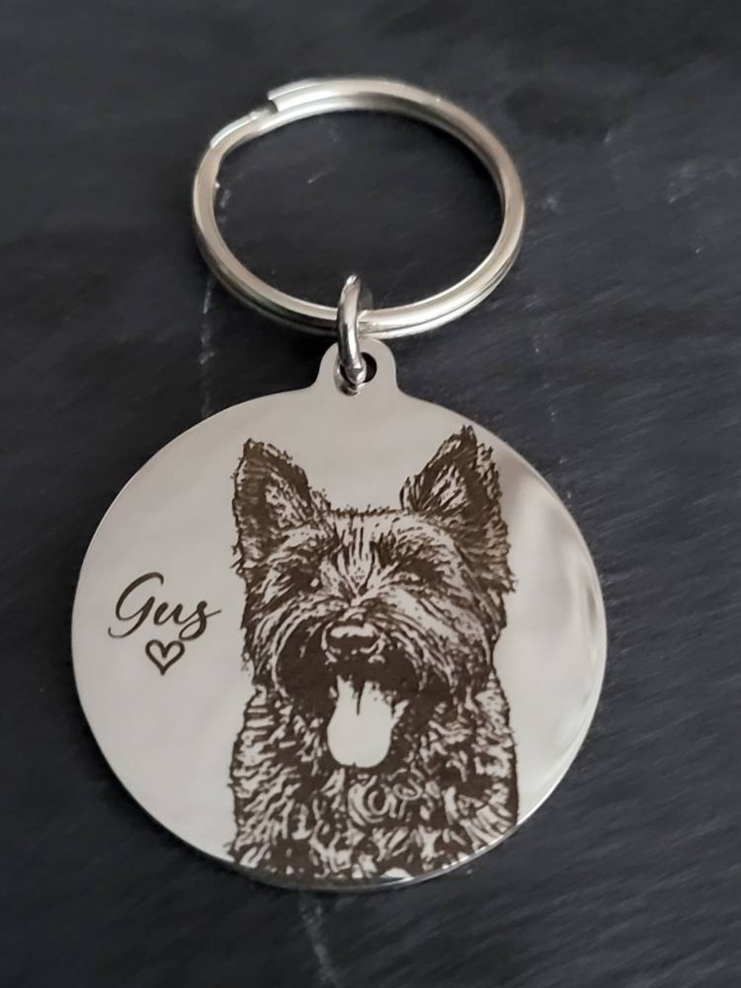 Personalised Picture Keyring – Family Photo, Dog or Cat Memorial Gift ...