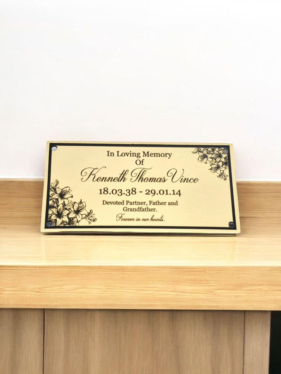 Custom Brass Memorial Plaque – Personalised Engraving | Brushed or ...