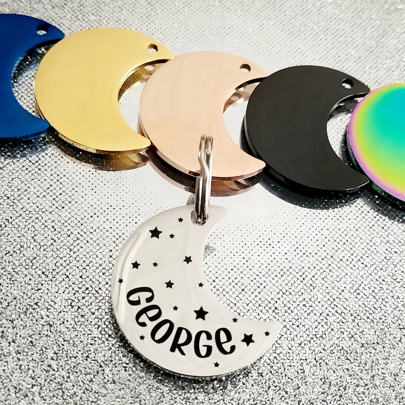 Moon Dog Tag - Etsy