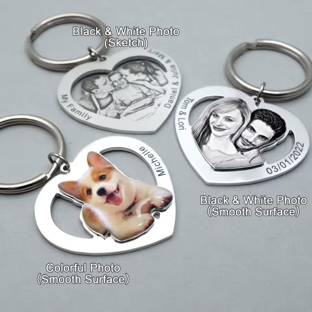 Actual Photo Laser Cut Keyring, From Any Photo. DOG, CAT, HUMANS ...