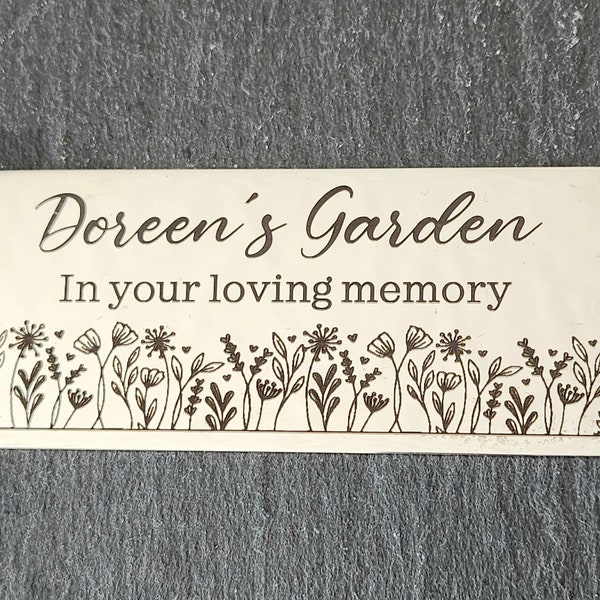 Engraved Memorial Bench Plaque - Etsy