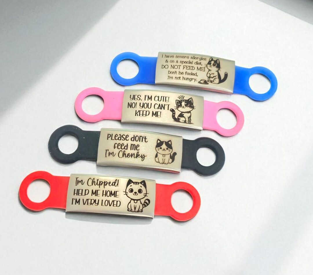 Custom Cat ID Tag. Laser Engraved. Cat Tag - Etsy